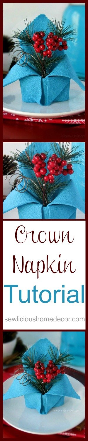 Folded Holiday Crown Napkin Tutorial