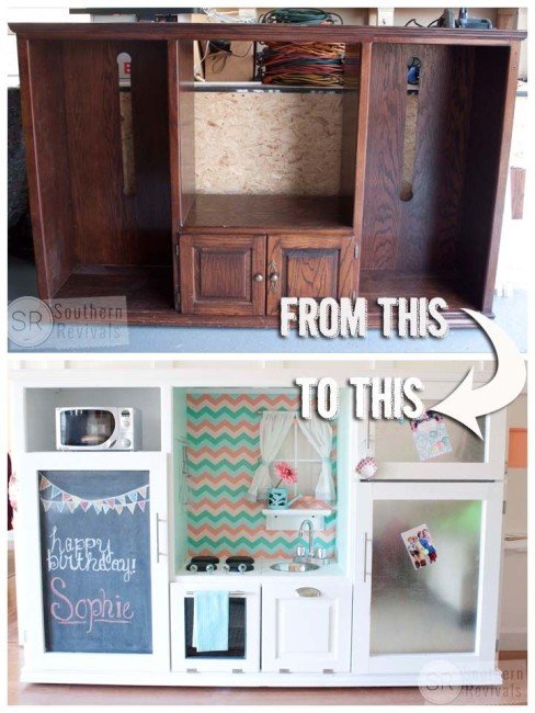 25 Recycled Upcycled Entertainment Centers Furniture Projects